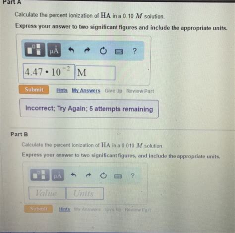 Calculate The Percent Ionization Of Ha In A 0 10 M