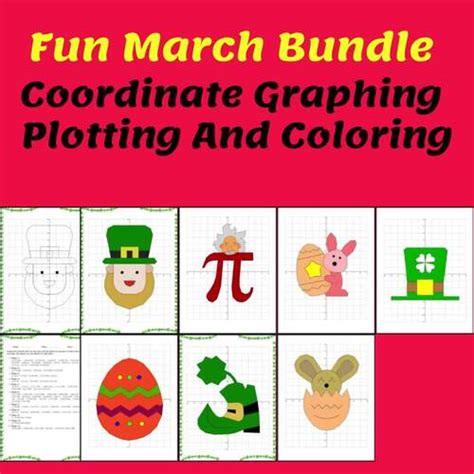 March Activities Bundle Coordinate Graphing Plotting Coloring