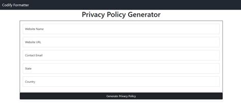 Free Privacy Policy Generator For Website Codifyformatter