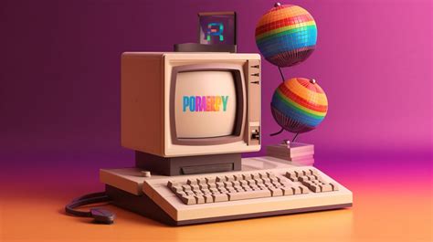 Programmer Retro Personal Computer With S Day Sign On Multicolored