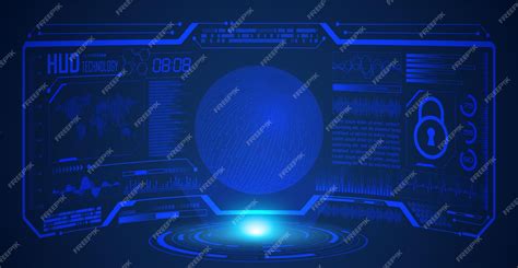Premium Vector Hud World Binary Circuit Board Future Technology Blue Hud Cyber Security
