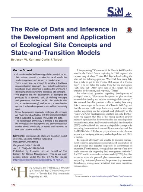 Pdf The Role Of Data And Inference In The Development And Application Of Ecological Site