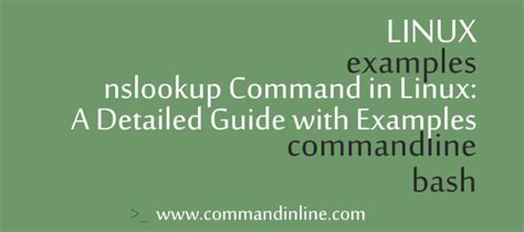 Nslookup Cheat Sheet Nslookup Command Line Guide