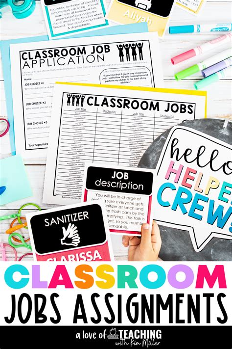 Editable Classroom Jobs Application Chore Chart Bright Rainbow Classroom Decor Classroom Jobs