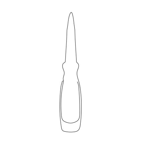 Continuous Line Drawing Of A Chisel Simple Flat Hand Drawn Style Vector For Tool In Engineering