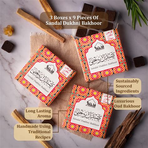 Sandal Bakhoor By 3 Boxes X 9 Piece Each Arabic Bakhoor