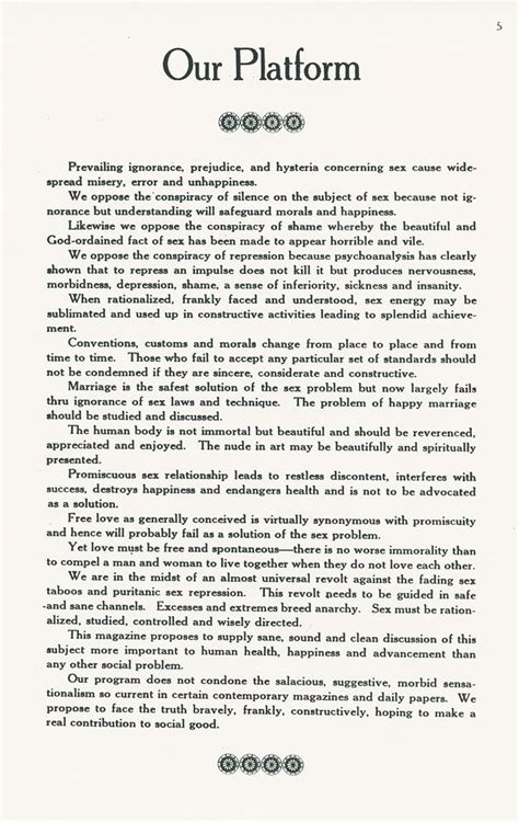 Sex 1926 11 Our Platform The Philosophy Of Sex Flickr