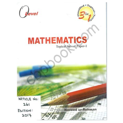 O Level Mathematics Topical Solved Paper 1 Read And Write Publications Cbpbook
