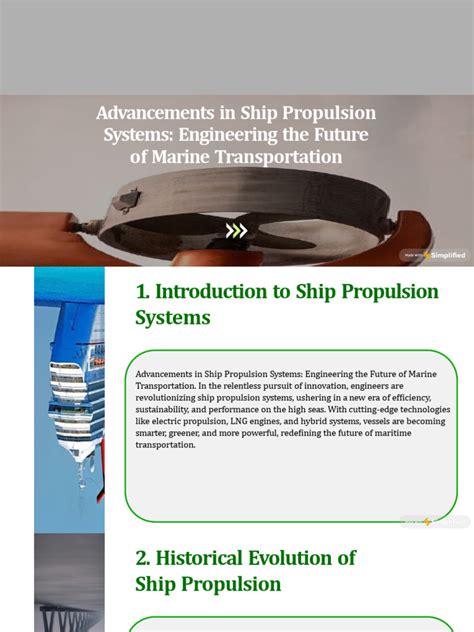 Advancements In Ship Propulsion Systems Engineering The Future Of Marine Transportation Pdf