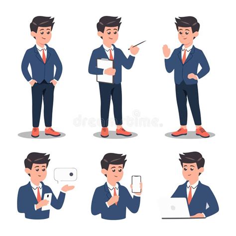 Business Man And Woman Character Constructor Animation Collection Vector Illustration Stock