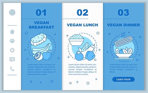 Premium Vector Vegan Menu Onboarding Mobile Web Pages Vector Template Responsive Smartphone