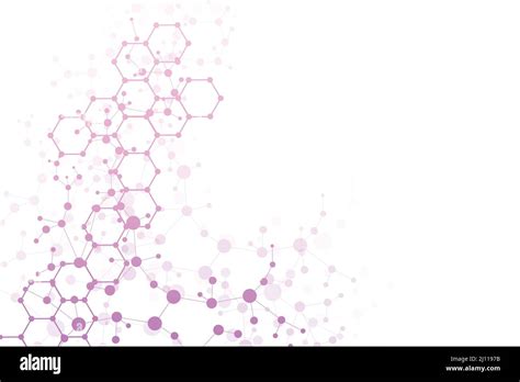Science Network Pattern Connecting Lines And Dots Technology Hexagons Structure Or Molecular