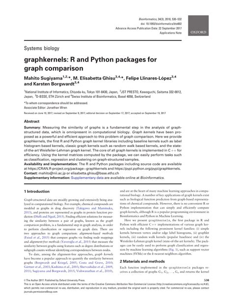 Pdf Graphkernels R And Python Packages For Graph Comparison