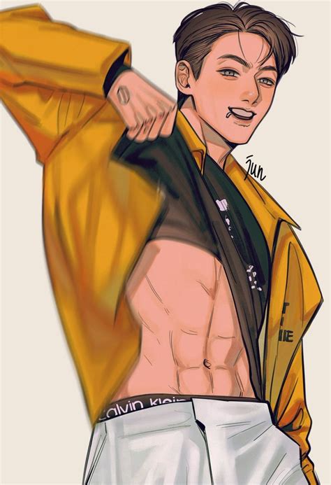Cartoon Abs Drawing Jungkook Abs Sketch Kook Fan Art Jungkook Art