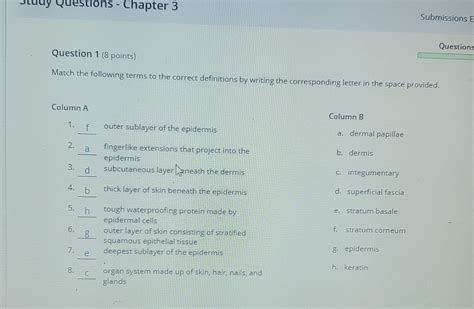 Solved Submissions Question 1 8 Points Match The Following