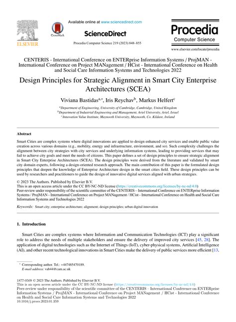 Pdf Design Principles For Strategic Alignment In Smart City Enterprise Architectures Scea