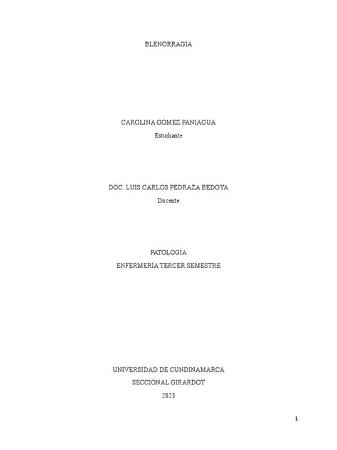 Monografia Blenorragia Pdf Medicina Clinica Epidemiología