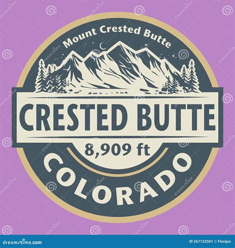 Emblem With The Name Of Crested Butte Colorado Stock Vector