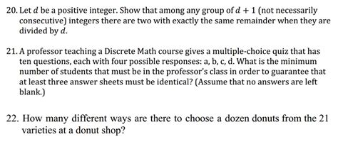 Solved Let D Be A Positive Integer Show That Among Any Chegg Com