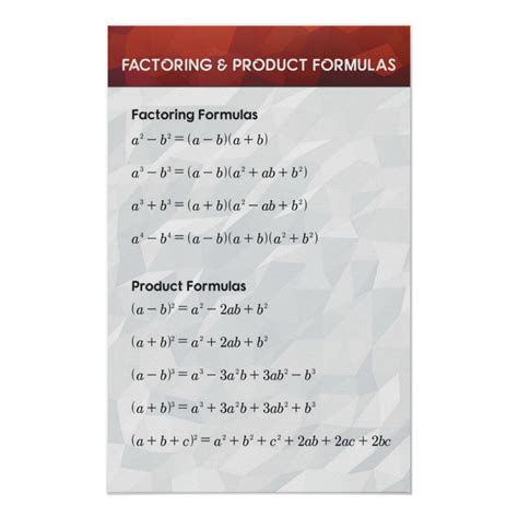 Factoring And Product Polynomials Math Poster Solving Quadratic