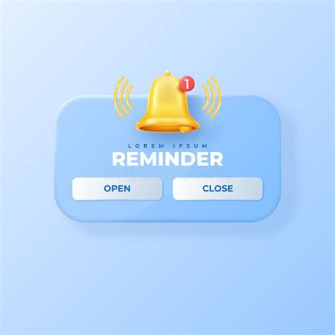 3d Notification Icon Notice Alert Mobile Message Calendar Banner Date Or Time Bell Website