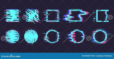 Distortion Dynamic Square And Circle Elements Technology Noise Defect Geometry Figures