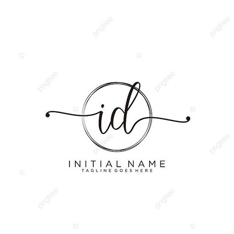 Vector Template Of Handwritten Circle Logo With Id Initials Vector