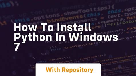How To Install Python In Windows 7 Youtube