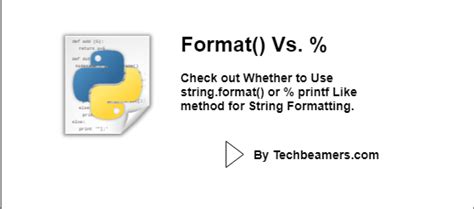 Different Methods To Format Strings Techbeamers