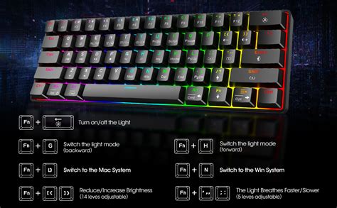 Koorui 60 Gaming Keyboards 61 Keys Wired Ultra Compact