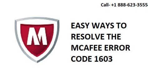 Easy Ways To Resolve The Mcafee Error Code 1603 By Darcyshort Medium