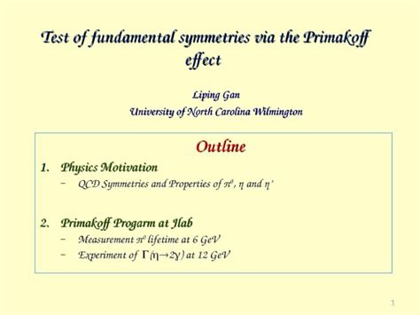Ppt Test Of Fundamental Symmetries Via The Primakoff Effect Dokumen