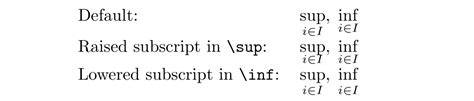 Math Mode Subscripts In Sup And Inf Showing At Different Heights In