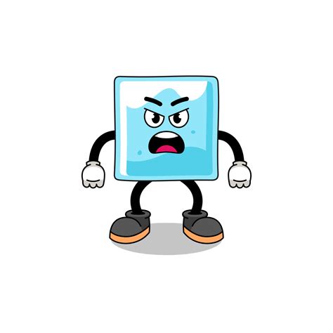 Ice Block Cartoon Illustration With Angry Expression 6680659 Vector Art At Vecteezy