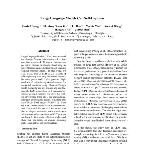 Large Language Models Can Self Improve Acl Anthology