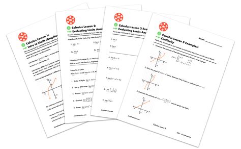 Calculus 1 Worksheet Set Free Download