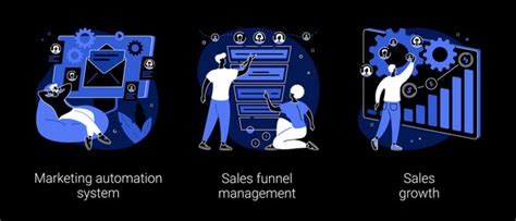 Marketing Automation System Abstract Concept Vector Image
