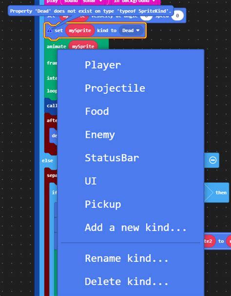 Bug Report Spritekinds Deleted Help Microsoft Makecode