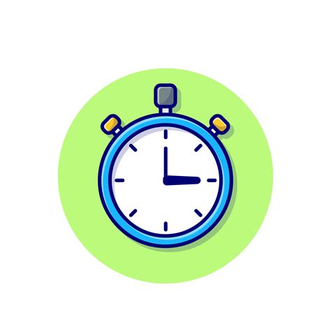 Stopwatch Timer Cartoon Vector Icon Illustration Sport Object Icon