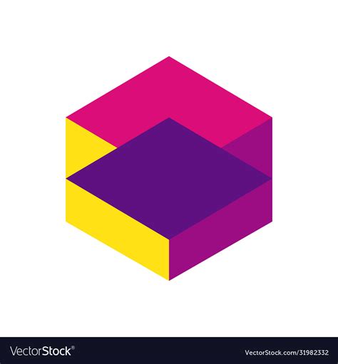 Geometric And Abstract D Cube Flat Style Icon Vector Image