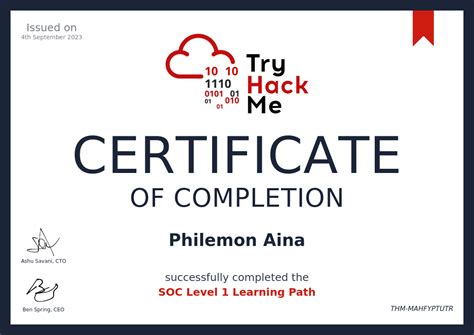 Philemon Aina Soc Analyst Comptia Security Network Technician