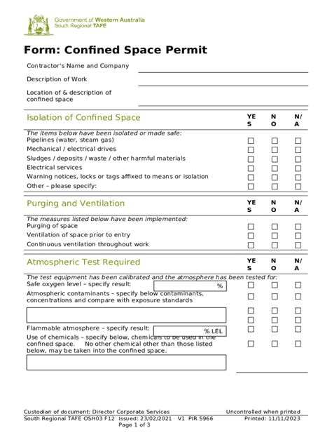 Confined Spaces For Construction Sample Written Program Doc Template Pdffiller
