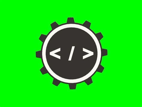 Green Screen Animation Coding Program Syntax System Rotating Gear