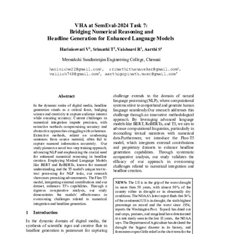 Bridging Numerical Reasoning And Headline Generation For Enhanced Language Models Acl Anthology