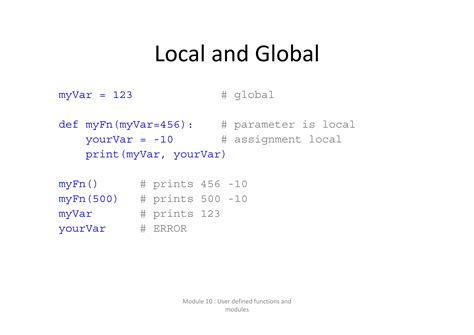 Lecture 10 User Defined Functions And Modules PPT