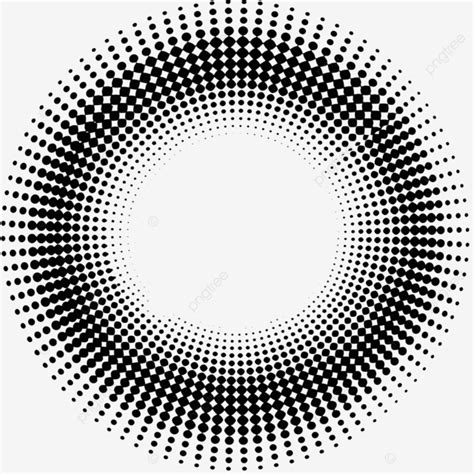 Halftone Circle Pattern Frame Black Dots Border Halftone Circle