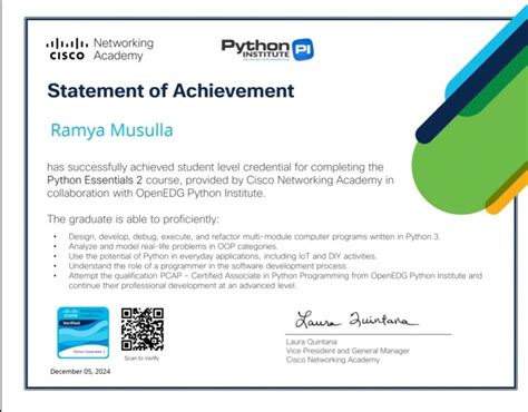 Ramya Musulla On Linkedin Python Programming Cisconetworkingacademy