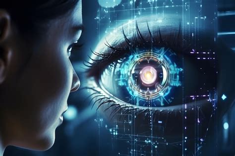 Stylized Image Of A Woman Using Biometric Authentication Methods