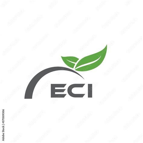 Eci Letter Nature Logo Design On White Background Eci Creative Initials Letter Leaf Logo