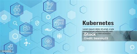 Kubernetes Development Environment Icon Set And Web Header Banner Or Heading Stock Illustration
